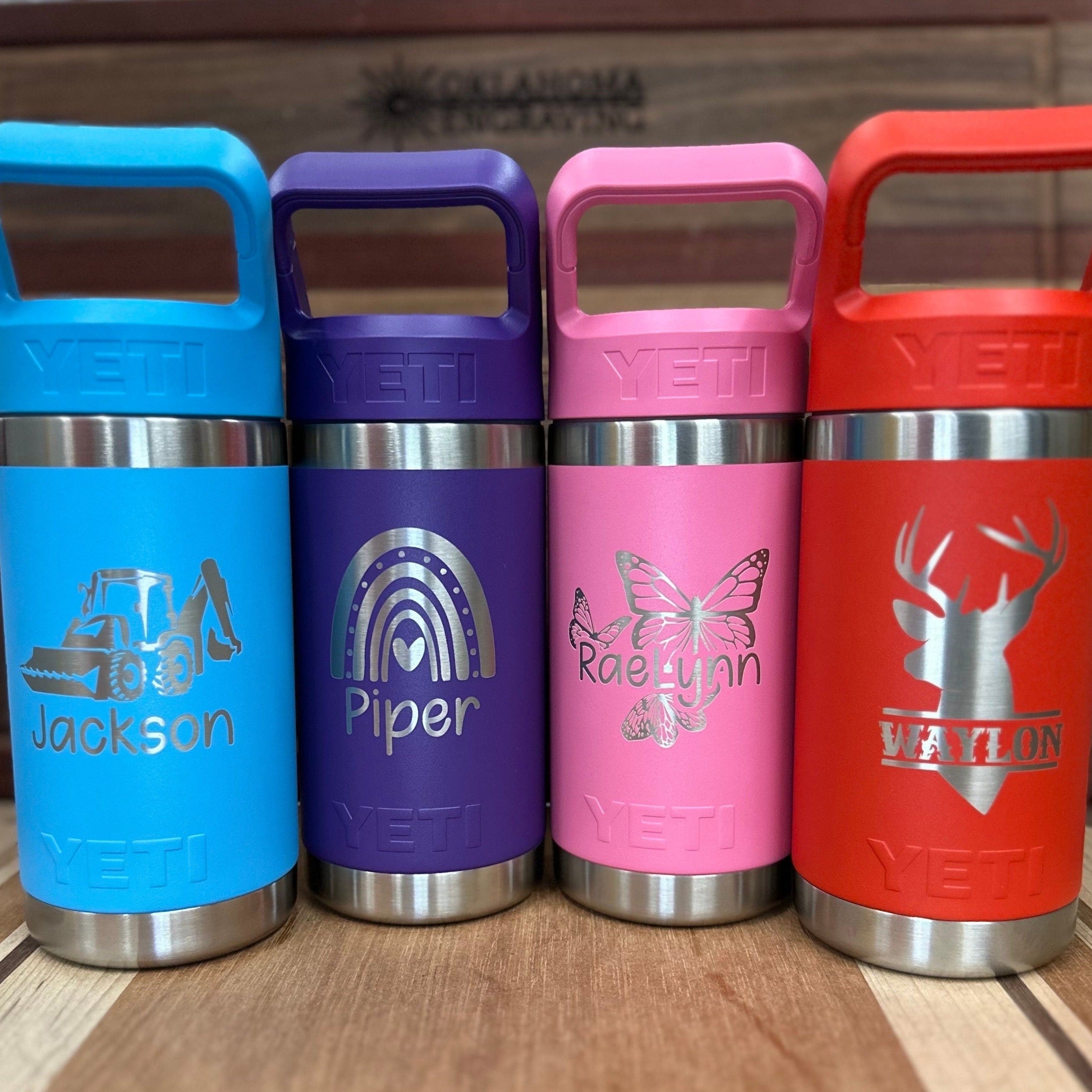 12oz Junior Rambler Engraved Yeti, Kid's yeti personalized – Oklahoma ...